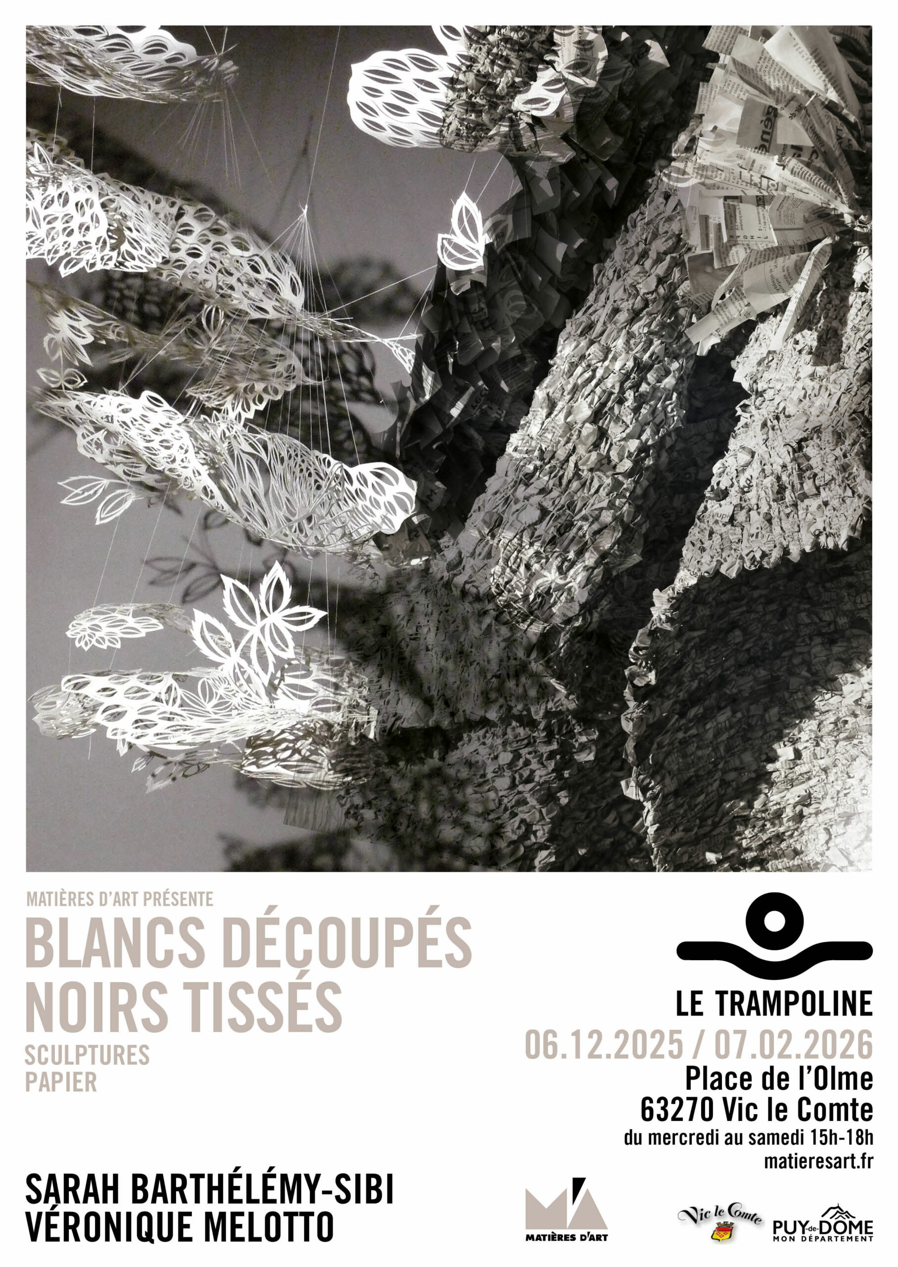 EXPOSiTiON "Blancs découpés, Noirs tissés" de Sarah BARTHELEMY-SIBI et ...